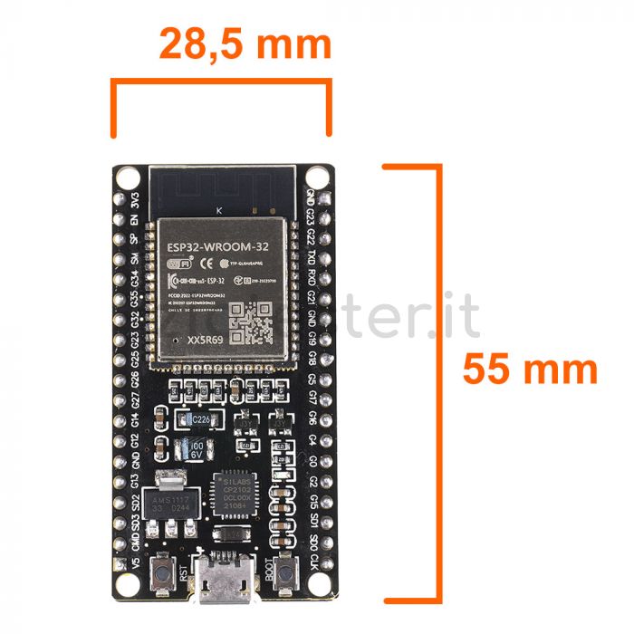 ESP32 Scheda di Sviluppo ESP32-WROOM-32 con WiFi e Bluetooth 4MB Flash ...